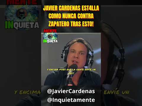JAVIER CARDENAS EST4LLA CONTRA ZAPATERO TRAS SUS PALABRAS DICIENDO QUE HAY QUE APOYAR A SANCHEZ!