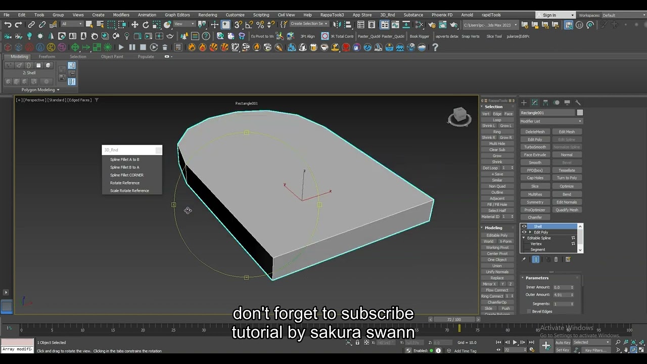 3ds max script 2023 SplineFillet