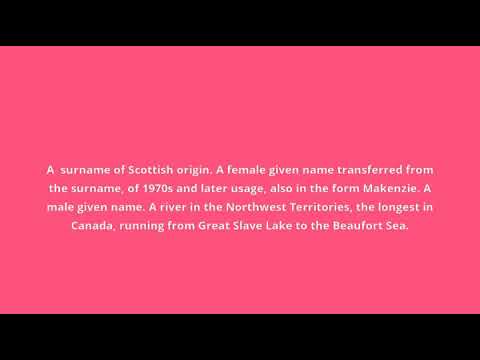what is the meaning of Mackenzie