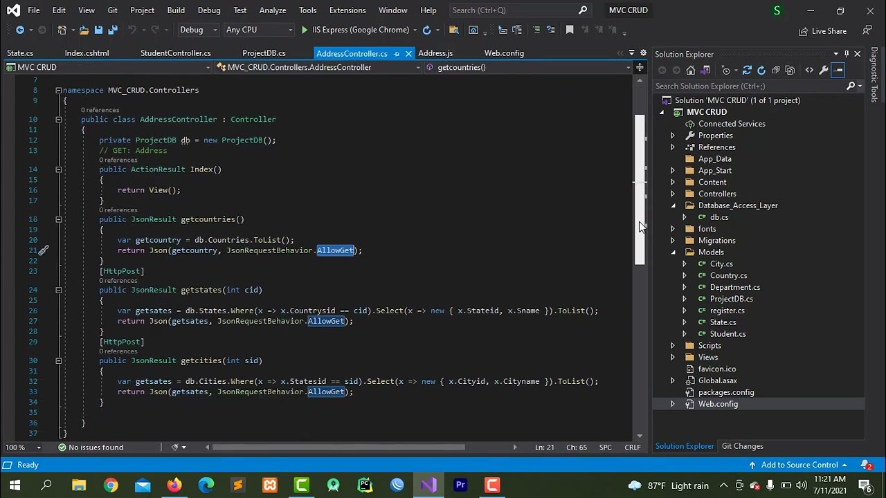 ASP  net MVC Create dropdown list using angular ASP net cascading dropdown list with angular