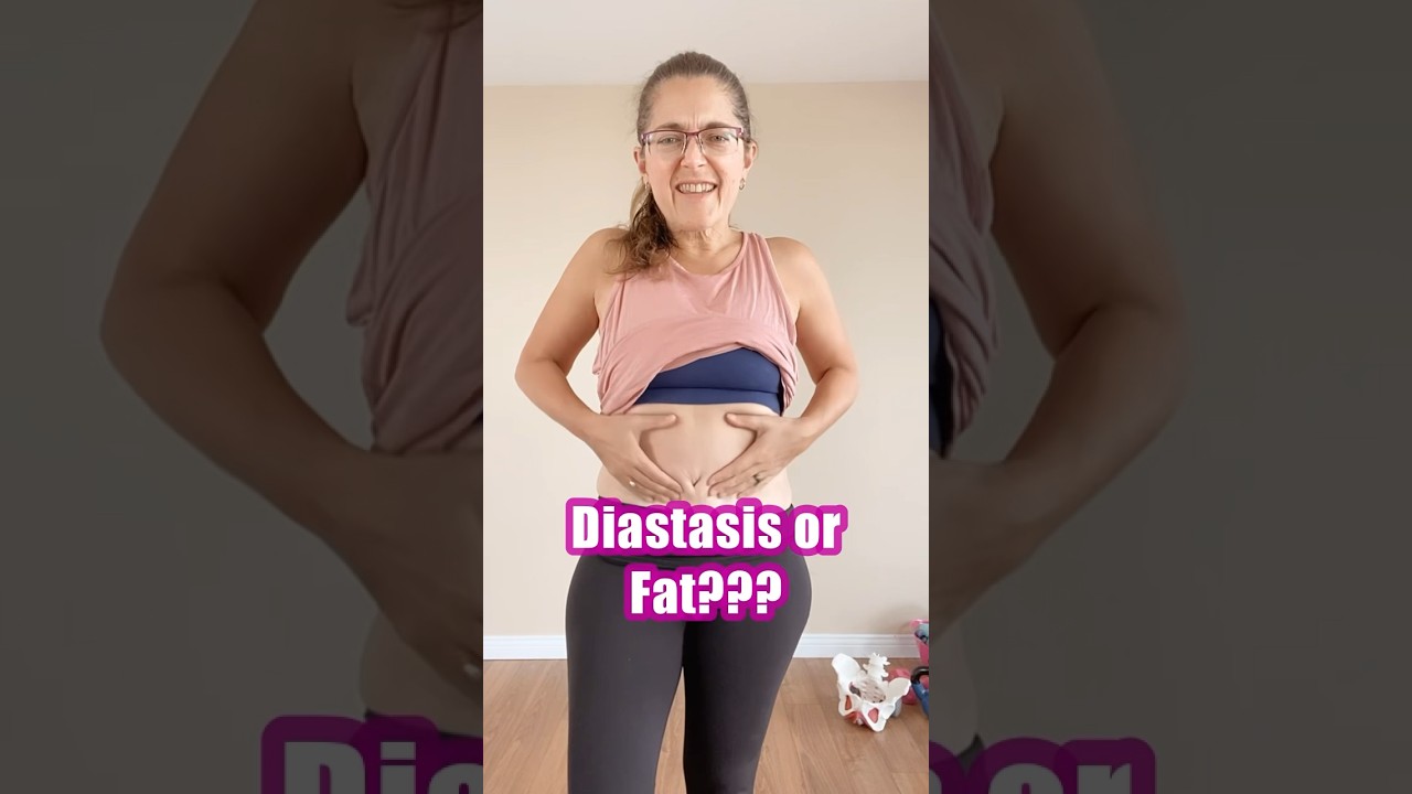 Is it diastasis or just FAT 🤔#diastasisrecti #postpartum #fatloss