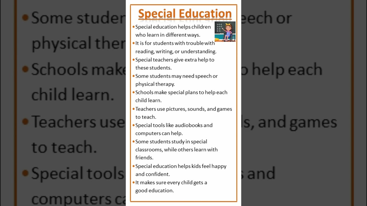 Essay on Special Education #education #specialeducation #disabled #youtubeshorts #shorts #yt #essay