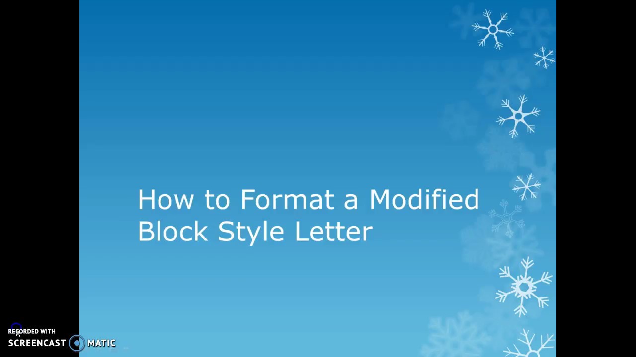 How to Format a Modified Block Style Letter