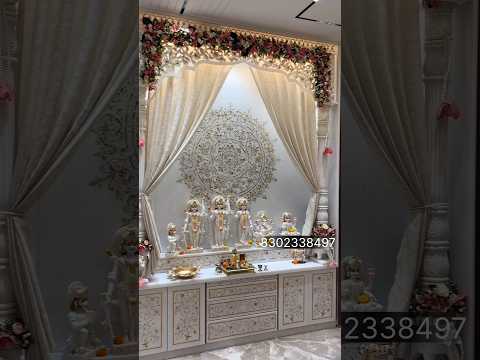 MAKRANA WHITE MARBLE TEMPLE FOR HOME MANDIR #MandirDesign #MarbleArt #MarbleMandir #mandirdesign