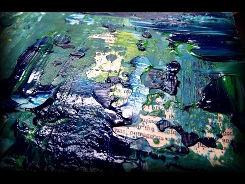 How to Paint a TEXTURED Green & Blue Background - ABSTRACT TECHNIQUE