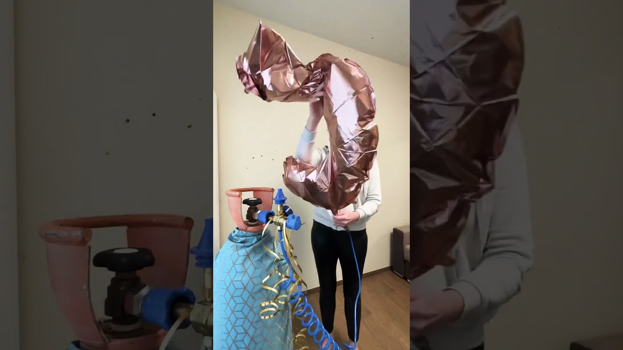 Foil number. Number 5. Rose gold number. Balloon 5. Inflate foil balloon. Balloon decorator