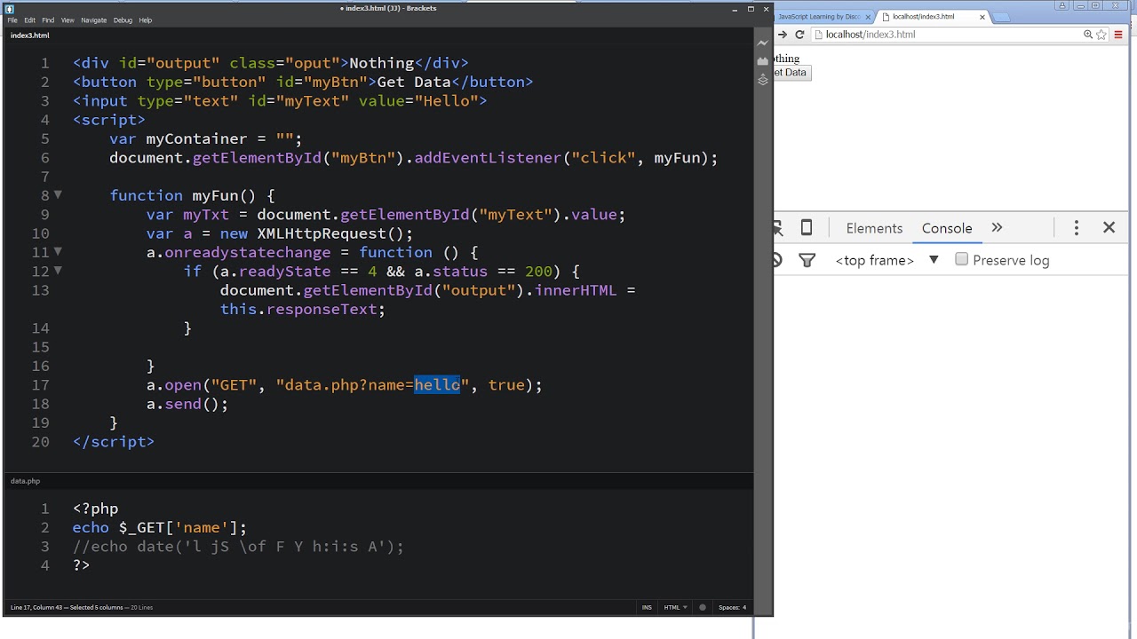 68  JavaScript AJAX send data to server