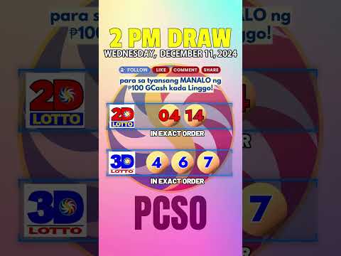 Lotto Result Today 2pm December 11, 2024 [Youtube Shorts]