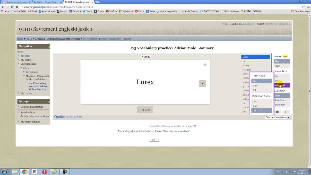 Quizlet: vocabulary flashcards