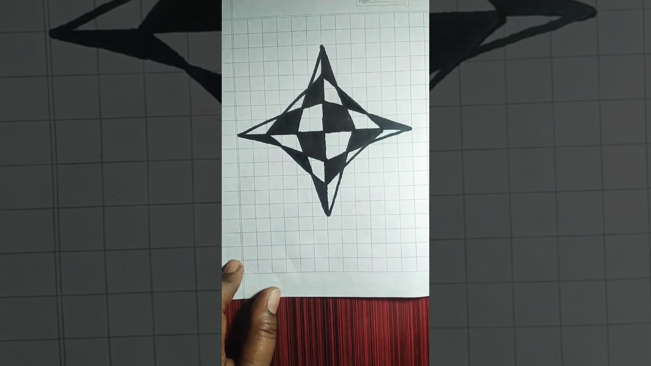 amazing 3D illusion drawing on graph paper #shorts #3d #illusion 🙏