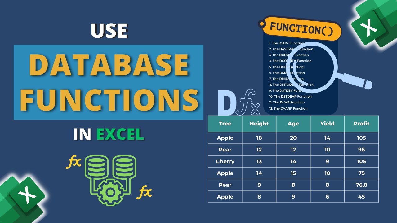 How to Use Database Functions in Excel