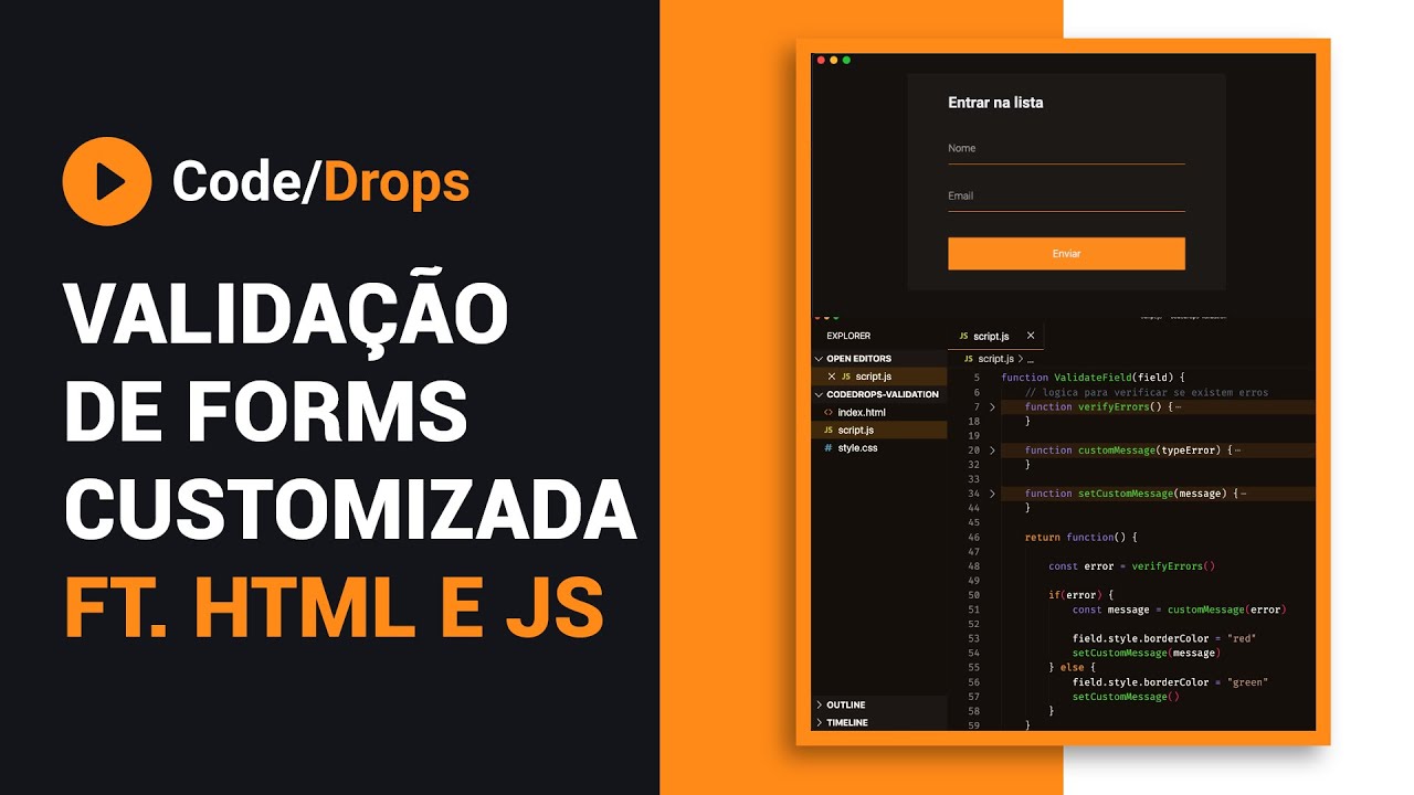 Validação de forms customizada com HTML e JavaScript | Code/Drops #32