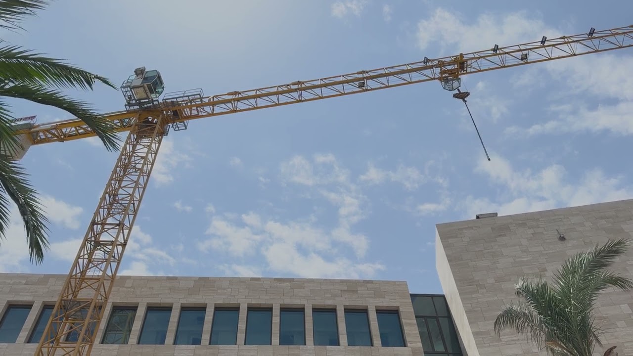 construction work and a high crane - free stock footage