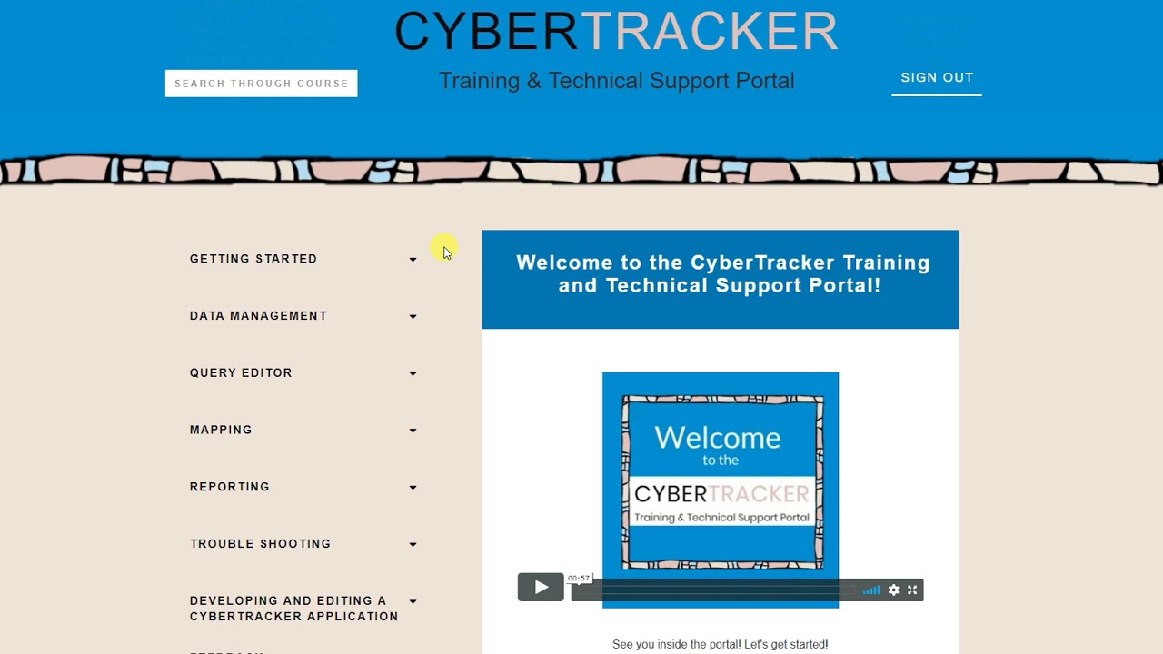 CyberTracker Training Portal walk through video
