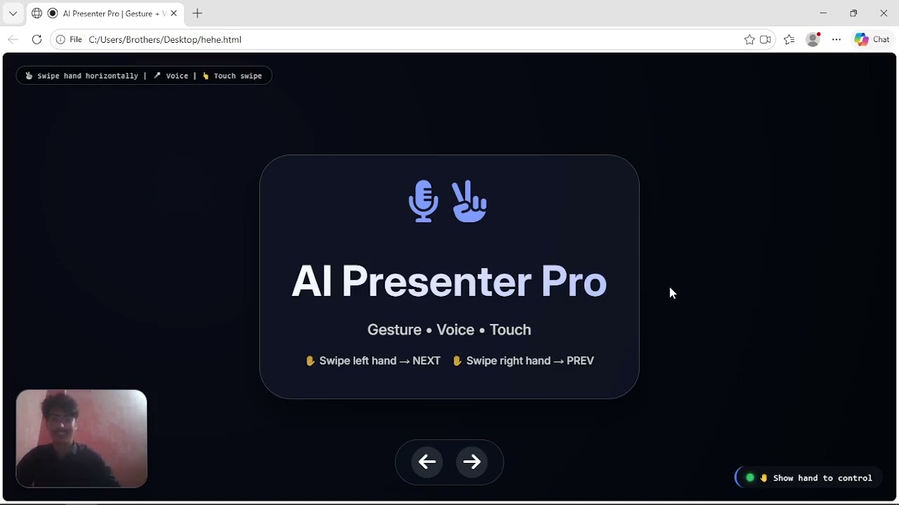 Control PowerPoint Slides with Voice & Hand Gestures 🔥 (No Clicker Needed)