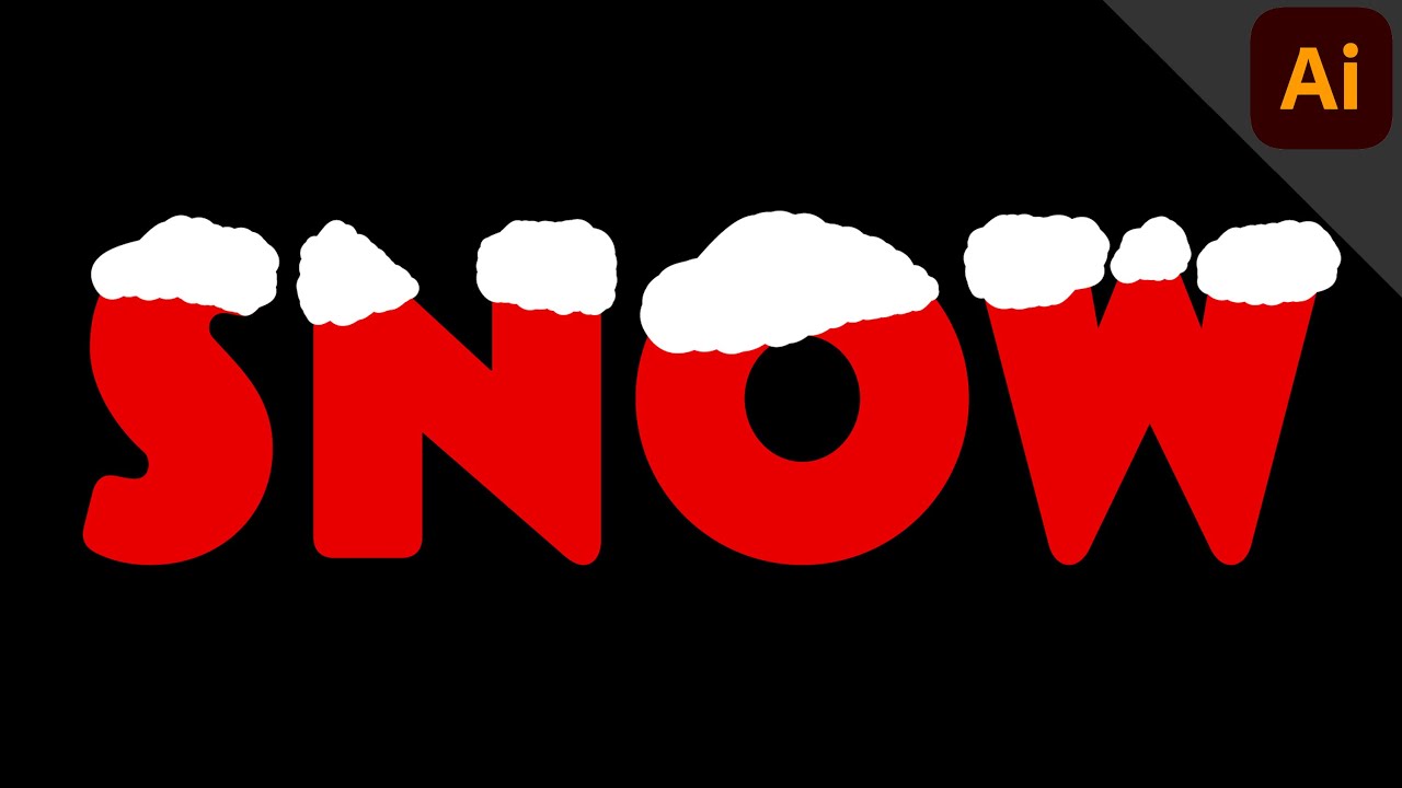 Simple Snow Text Effect | ILLUSTRATOR TUTORIAL