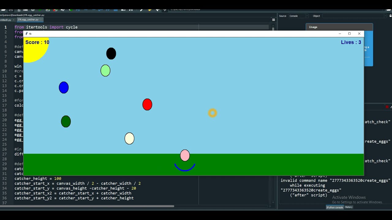 Egg Catcher | Python Project | Code in Place 2021 | Final Project | Tutorial