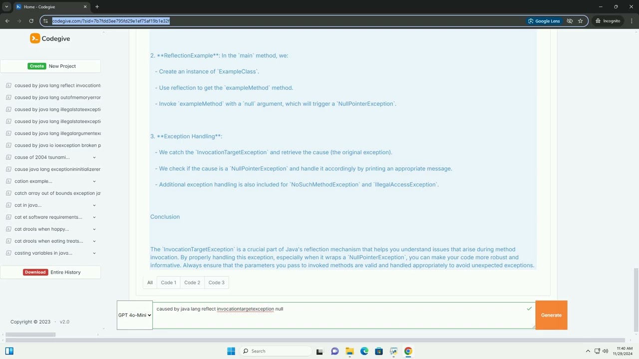 caused by java lang reflect invocationtargetexception null