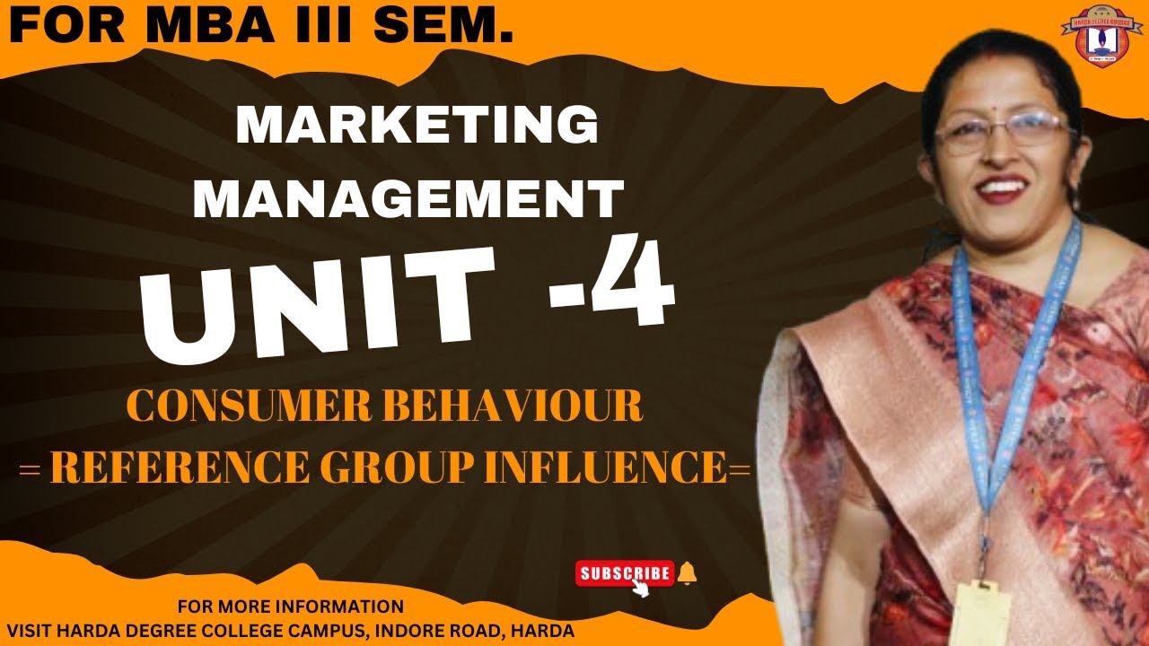 Reference Group Influencer || UNIT- 4 || Consumer Behaviour || MBA Third Semester