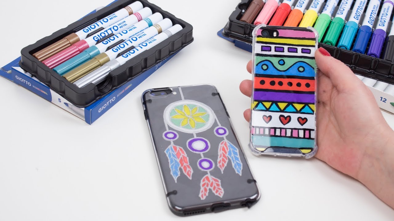 Decora fundas de móvil transparentes con rotuladores