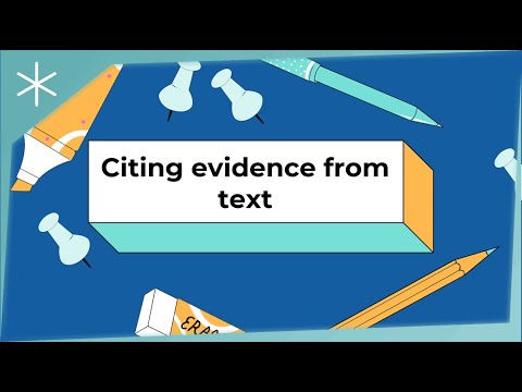 Citing evidence from a text