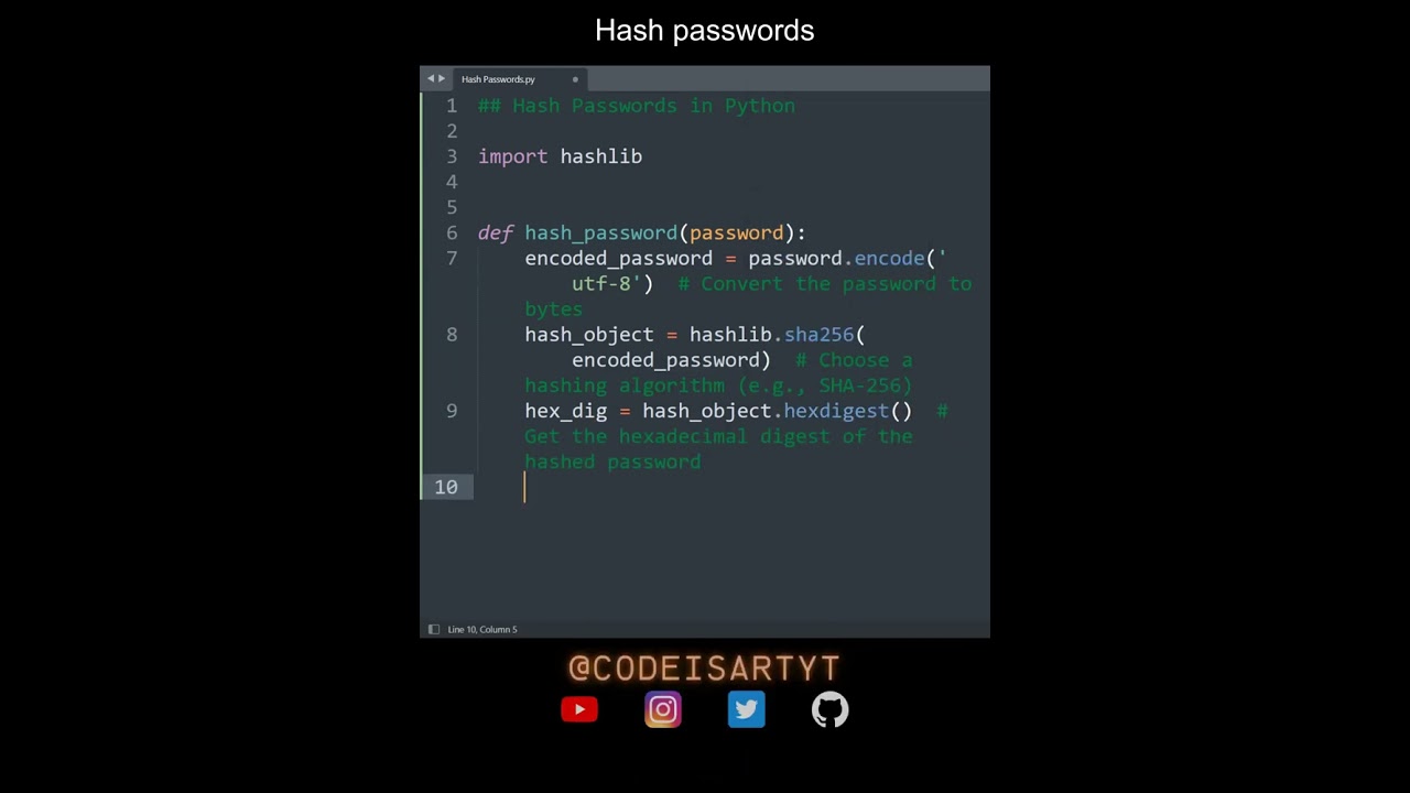 Hash passwords in Python | Python Examples | Python Coding Tutorial | Python Coding Interview