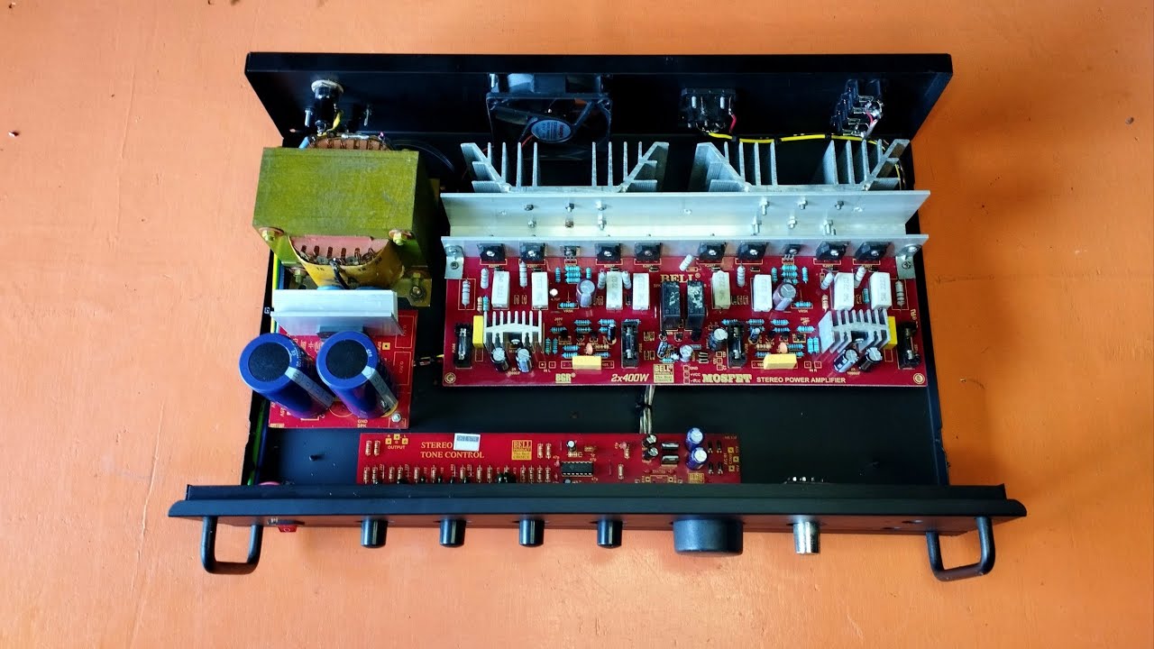 membangun MOSFET stereo amplifier bell lengkap dengan tone control | teknik perakitan rapi