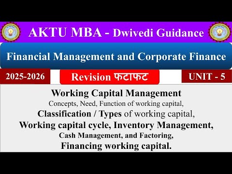 Financial Management and Corporate Finance Unit 5, Financial Management and Corporate Finance mba 2