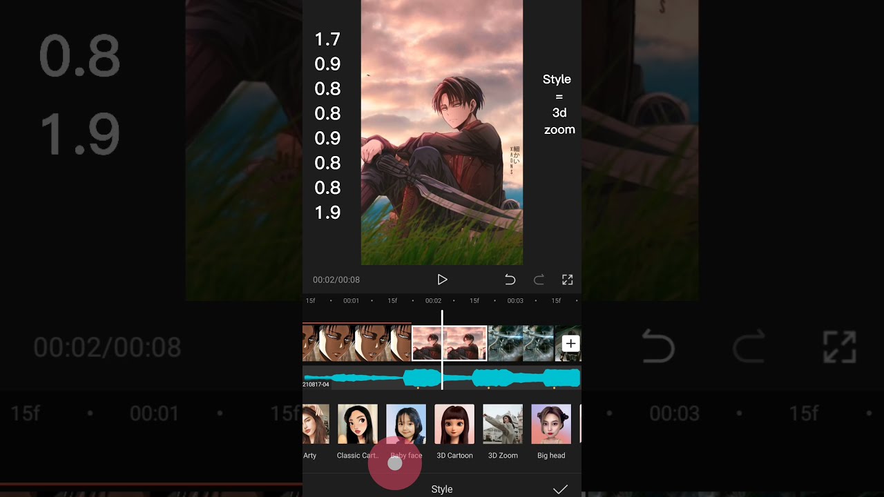 Levi Ackerman capcut Tutorial edit || 3D zoom effect [ Capcut App ] #shorts