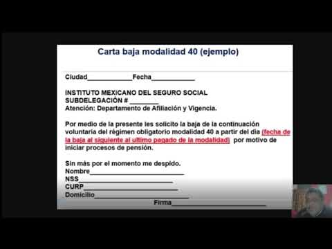 Escrito libre solicitud de baja Modalidad 40