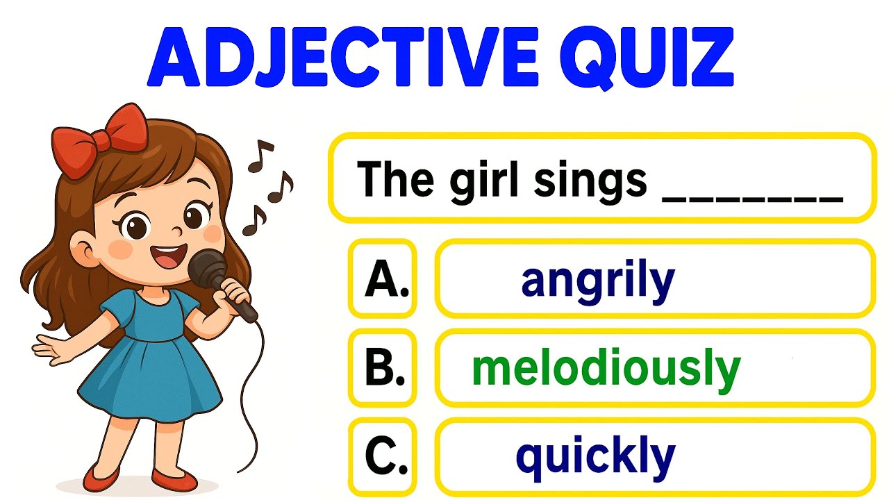 Adjective Quiz | Adjectives | Learn Adjectives | Quiz for kids | Basic English grammar | #adjective