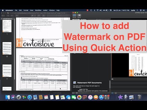 How to Add Watermark on PDF Pages Using Quick Action on MacOS Mojave