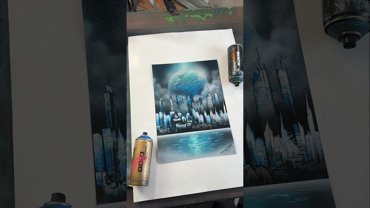 Scratching Out A City From Spray Paint