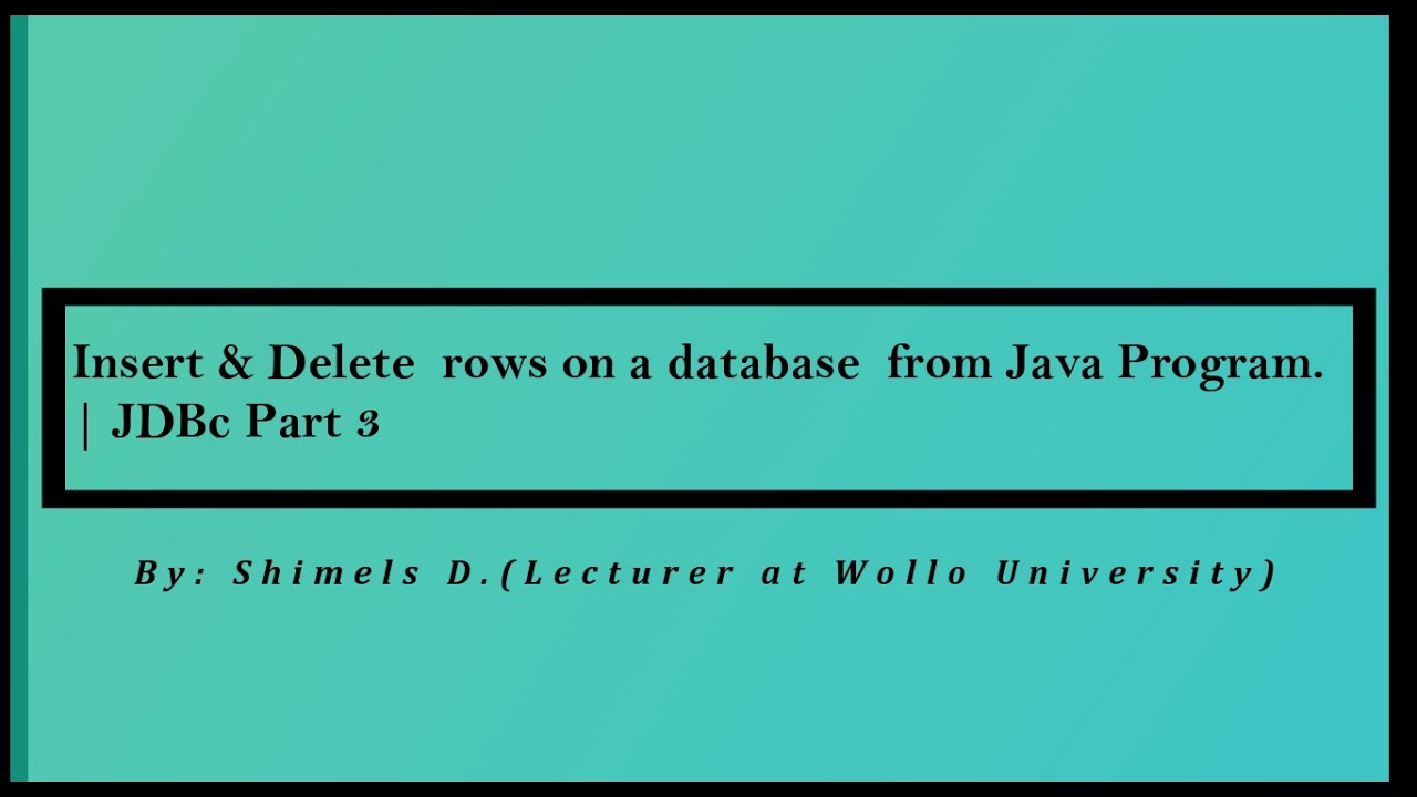 How to insert and update data into database table using  java program | JDBC Part  3