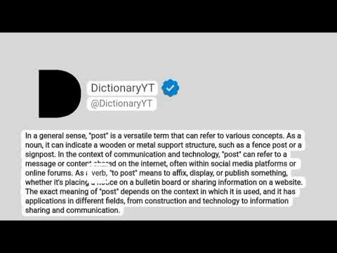 Post Meaning in English