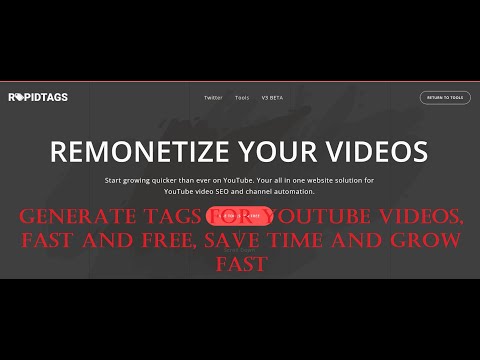 Generate tags for youtube videos for free and fast, Rapidtags - Grow quicker on YouTube