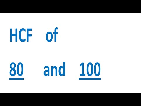 HCF of 80 and 100