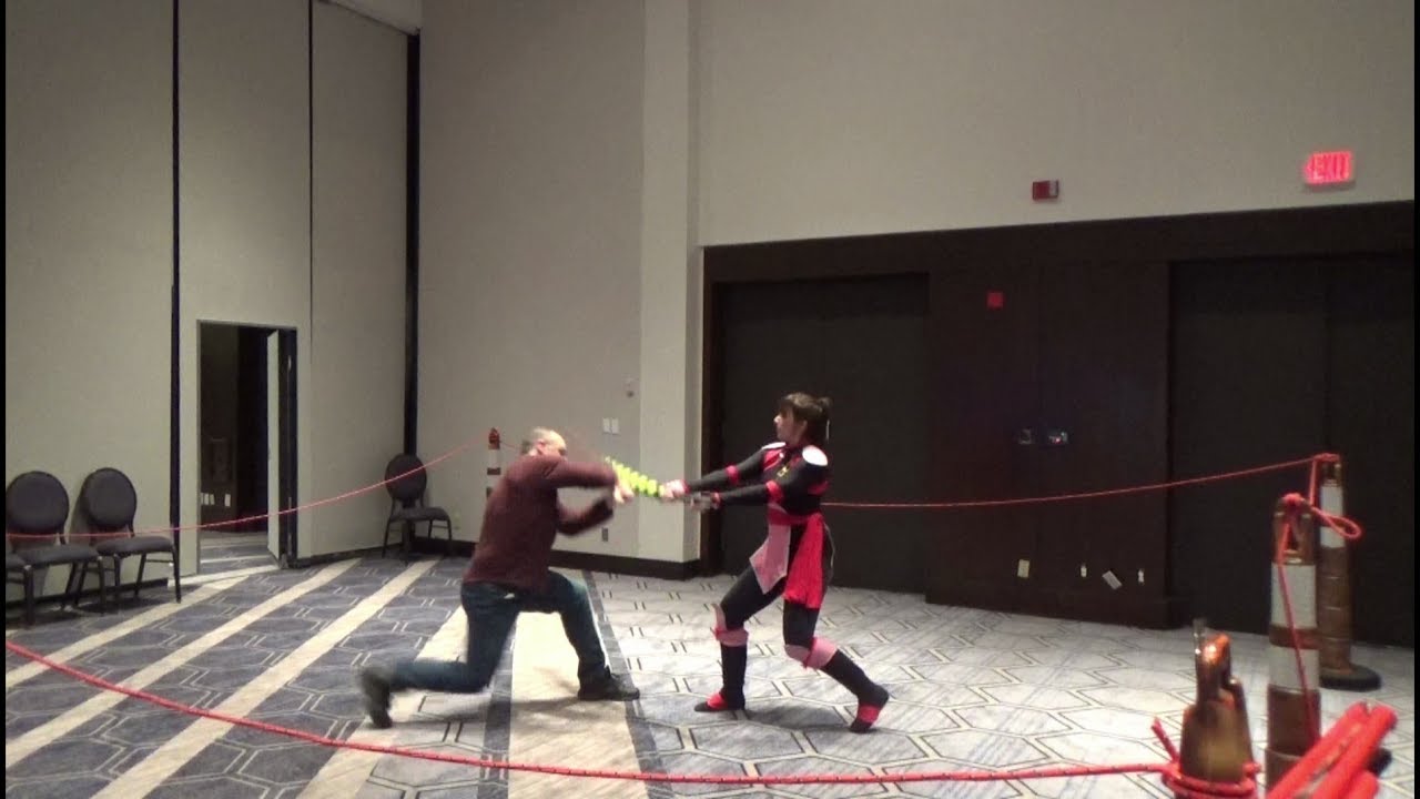 Sango from Inuyasha battles it out, at Anime Explosion 2017 in Norfolk VA