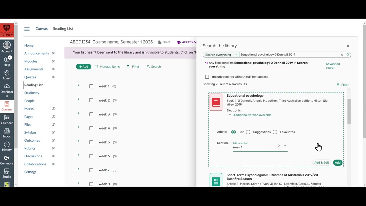 New Reading List user interface (2024)