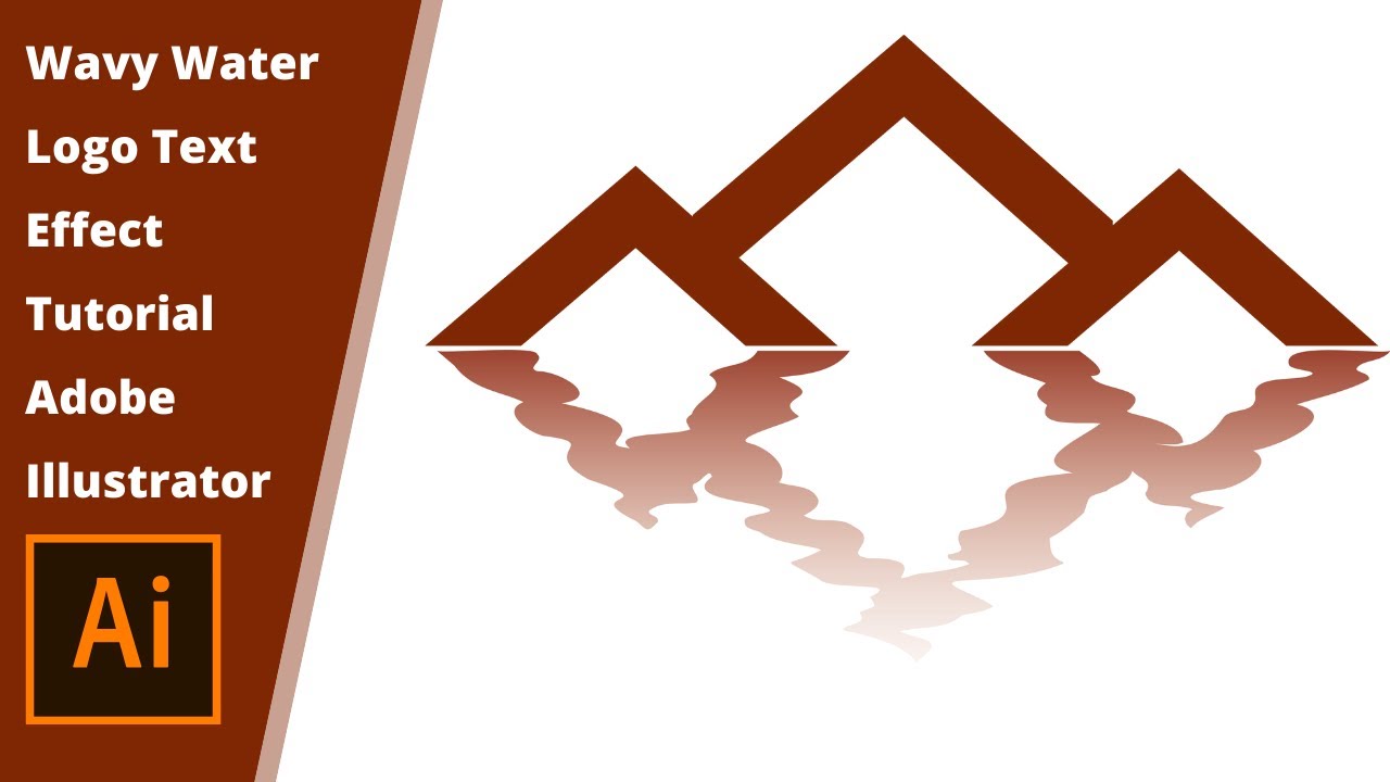 wavy water logo text effect adobe illustrator