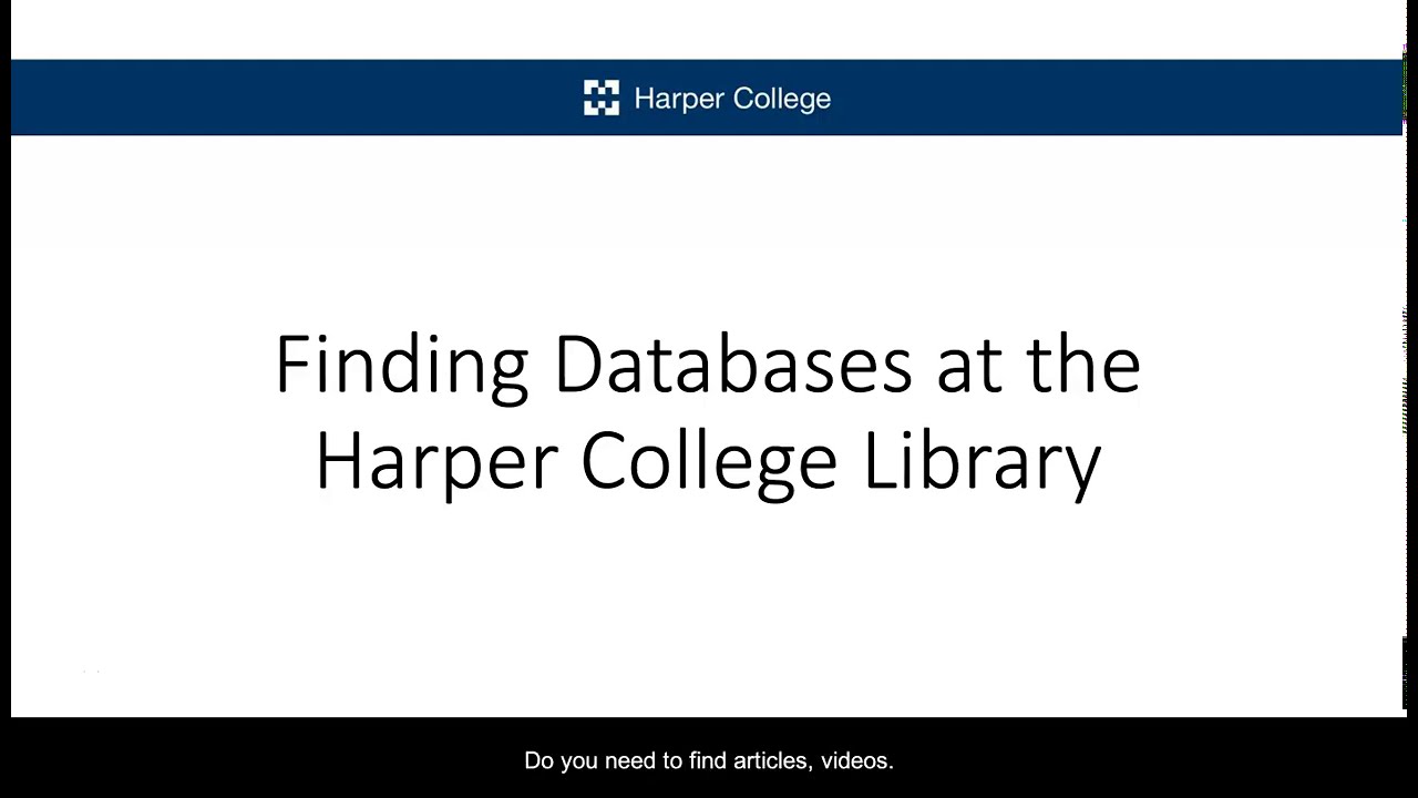 Finding Databases at the Harper College Library
