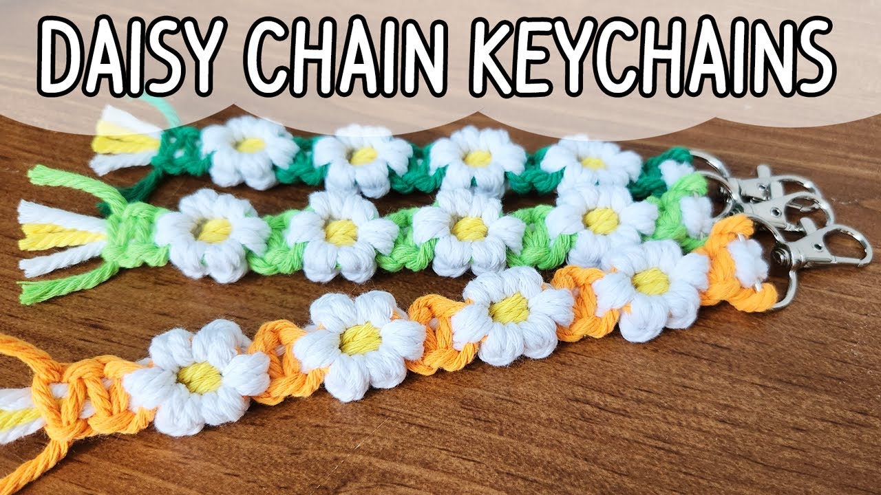 How to Make Daisy Chain Keychain Tutorial | Macrame Tutorial