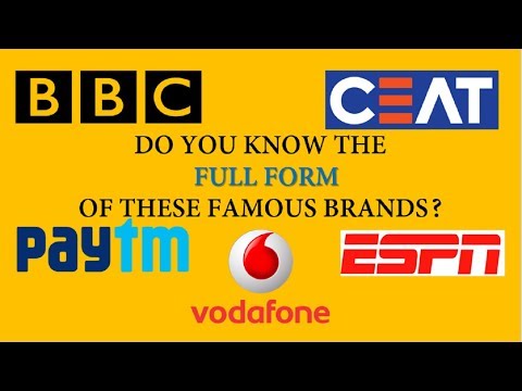 Full form of famous brands | Learning key