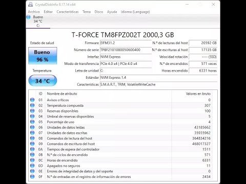 Todo lo que CrystalDisk Info nos dice sobre el disco duro