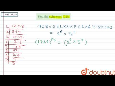 Find the cube root 1728. | 8 | CUBES AND CUBE - ROOTS | MATHS | ICSE | Doubtnut