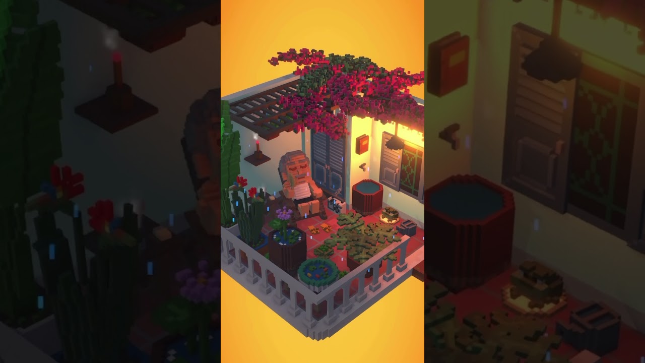 Tropical balcony #voxelart #magicavoxel