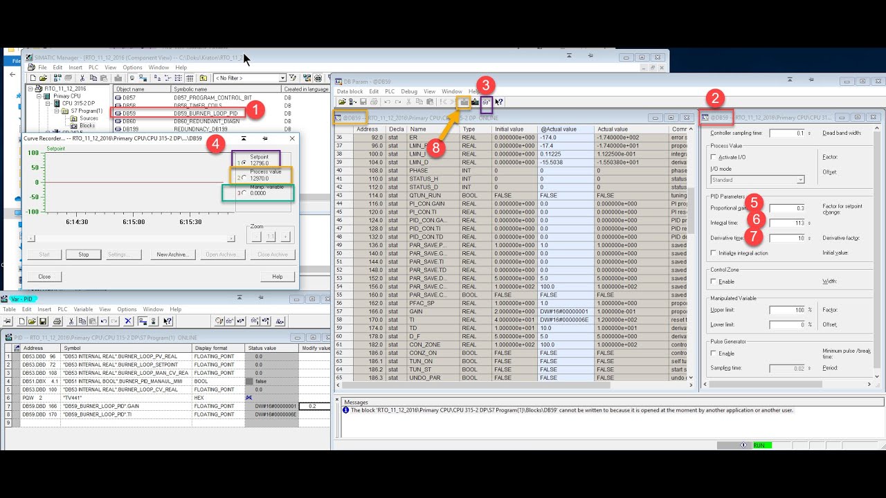 S7 300 Memory, Variable Tables how to modify values
