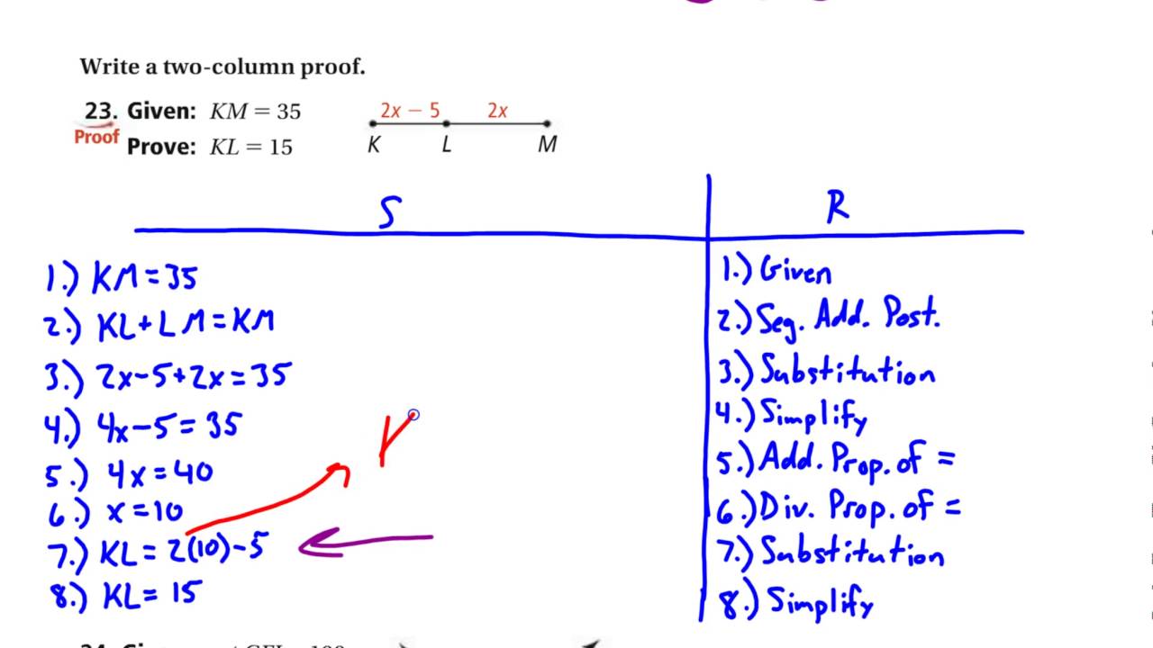 Proofs Homework Answer Key