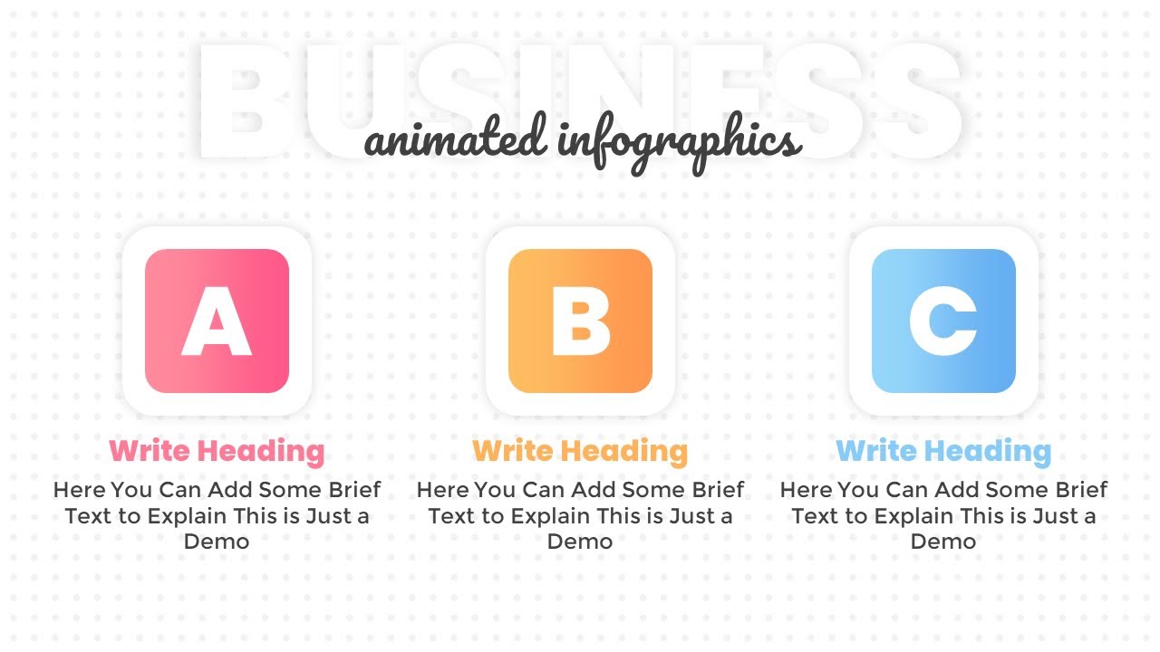 Animated PowerPoint 3-Step Square Infographic