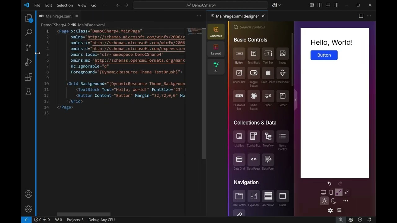 OpenSilver XAML Designer in Visual Studio Code: Full Demo & Tutorial
